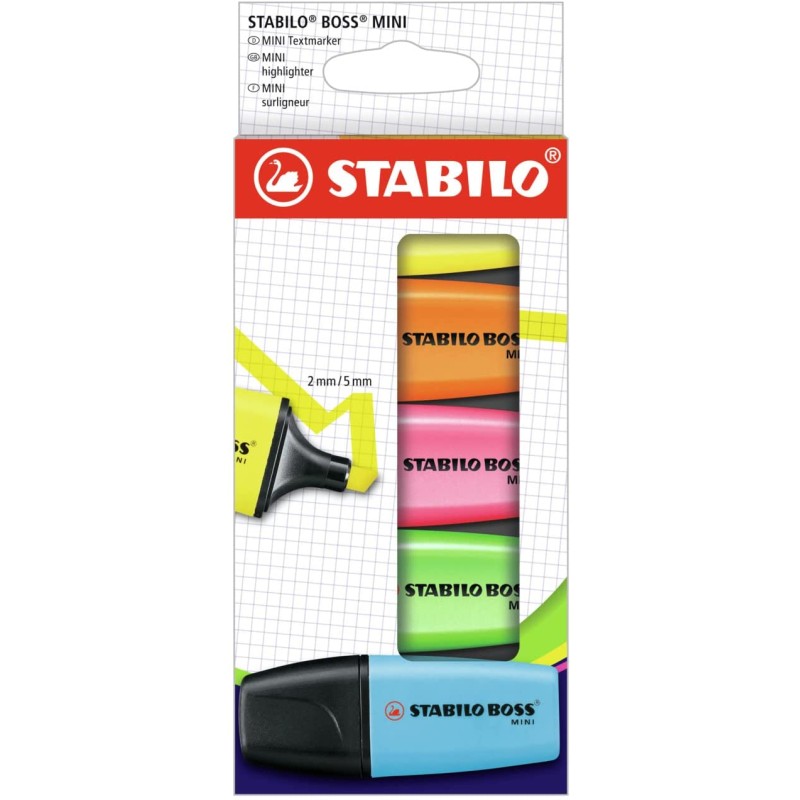 Stabilo Boss Mini Pack de 5 Marcadores Fluorescentes - Trazo entre 2 y ...