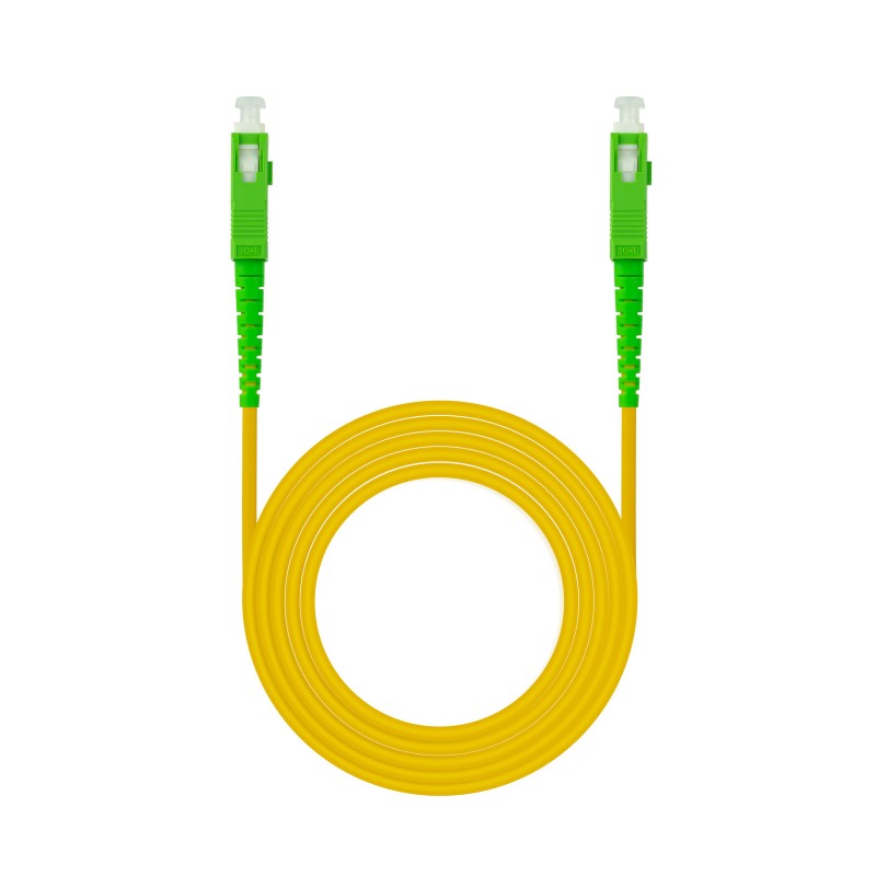 Nanocable Cable Fibra SC/APC-SC/APC Monomodo LSZH 5m - Color Amarillo