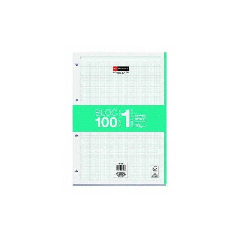 Miquel Rius Bloc1 Bloc Encolado Formato A4 - 100 Hojas de 70gr con 4 ...