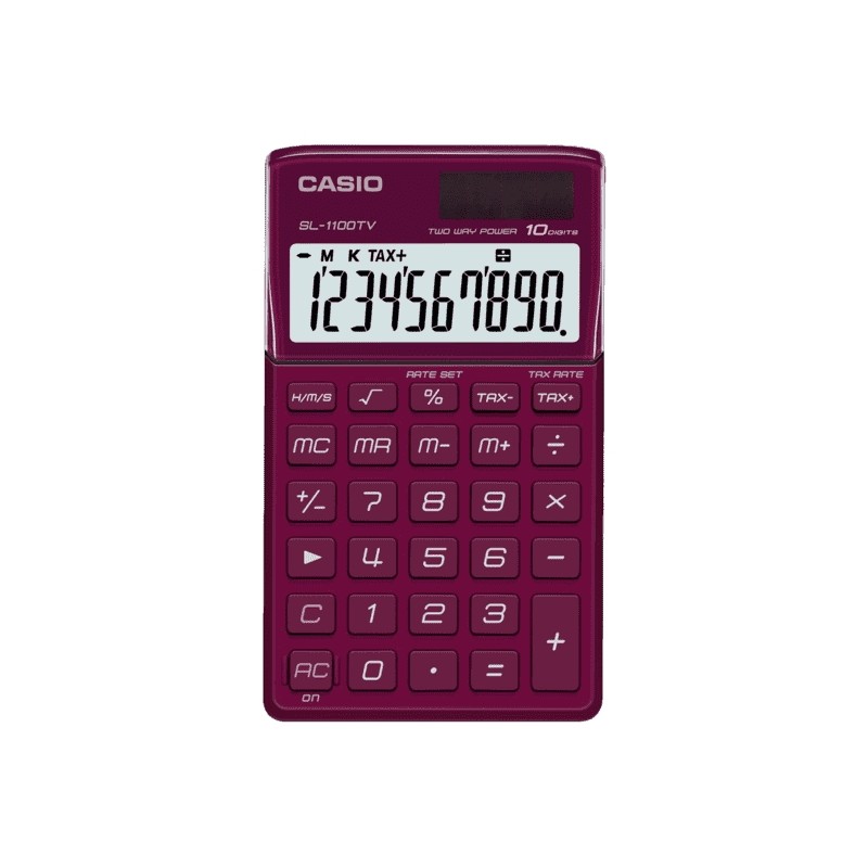 Casio SL1100TV Calculadora de Escritorio - Calculo de Impuestos - Pantalla LCD de 10 Digitos ...