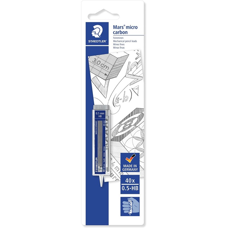 Staedtler Micro Carbon 255 Dispensador de Minas con 40 Minas - Mina HB de 0.5mm - Rellena las ...